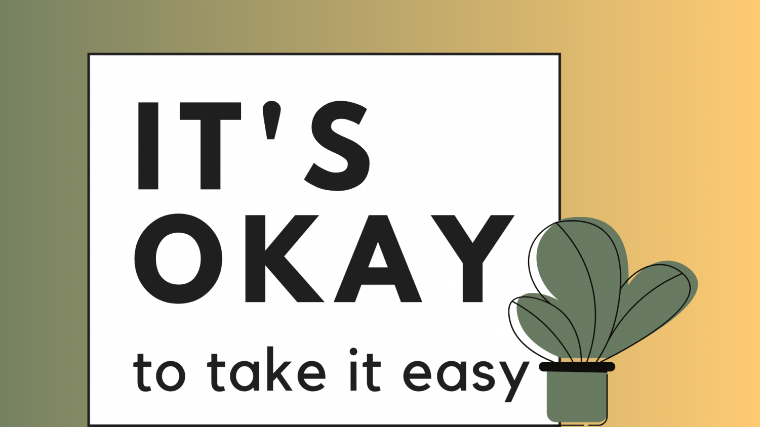 It’s okay to take it easy – El Estoque